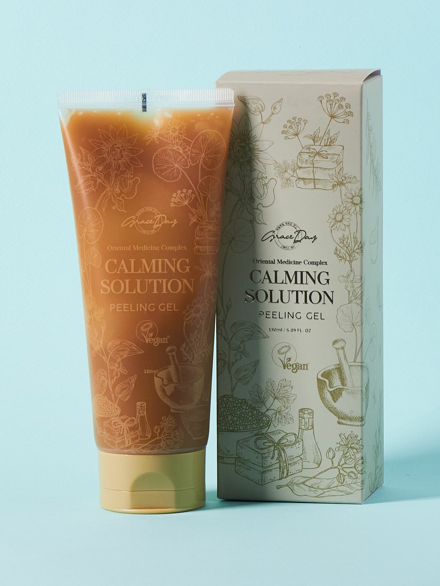 Grace Day Отшелушивающий гель-скатка для лица с экстрактом центеллы азиатской 180мл Calming Solution Peeling Gel
