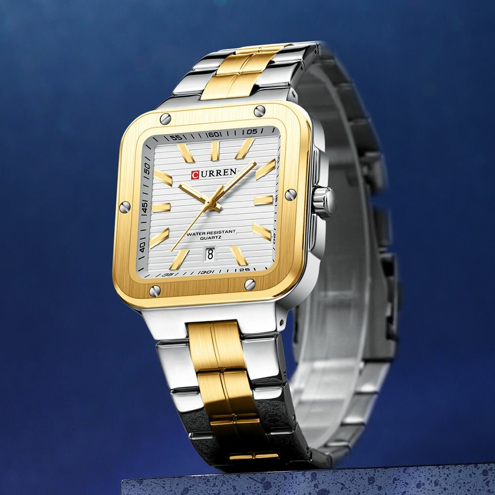 Прямоугольные, водонепроницаемые часы бизнесмена, пара часов с парой аксессуаров