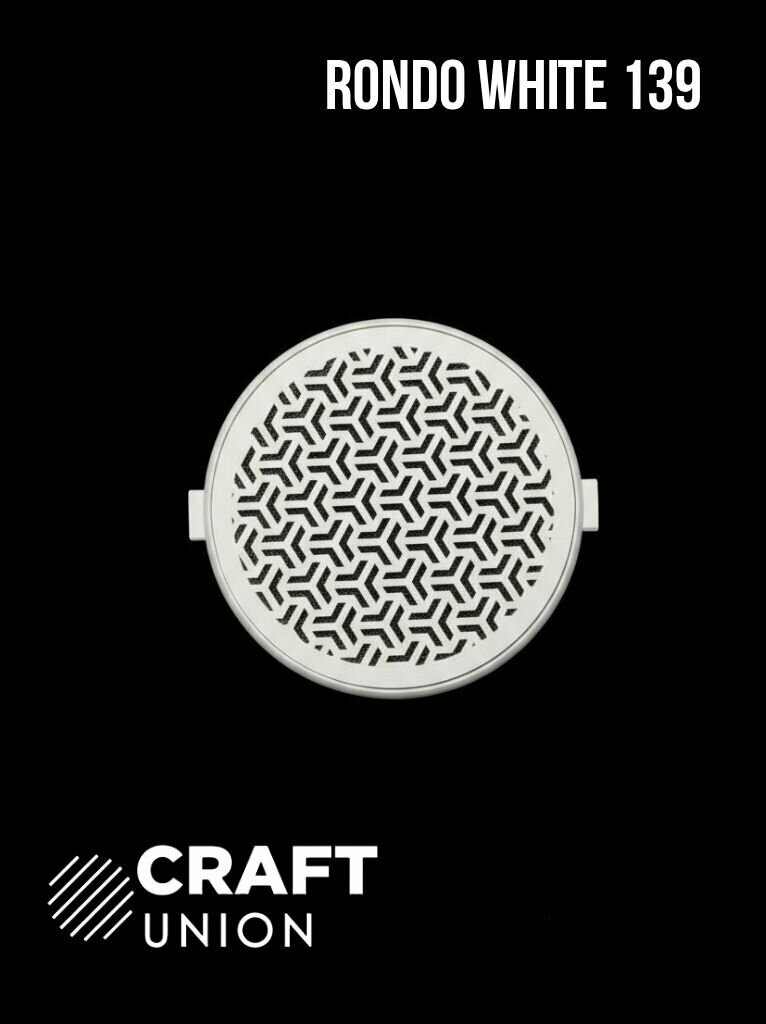 Дизайнерская магнитная решётка Craft Union Rondo White D139 мм (внутренний d125 мм) для натяжного потолка