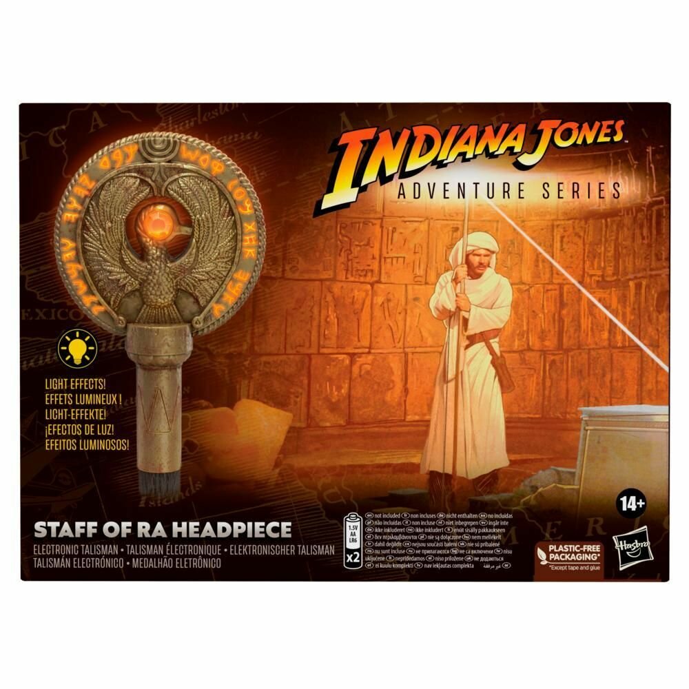 Hasbro Indiana Jones Adventure Series Staff of Ra / Приключенческий сериал об Индиане Джонсе, Электронная ролевая игра, Костюм Талисмана, Косплей