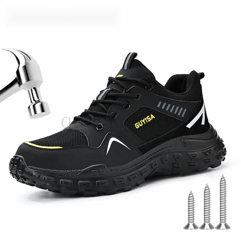 Рабочие кроссовки с защитой от ударов Ботинки Мужская строительная обувь