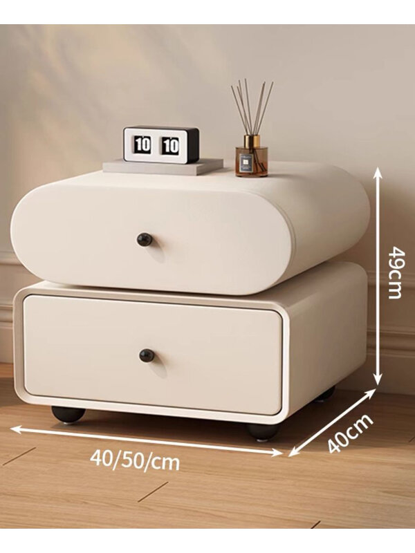 Прикроватная тумбочка из массива дерева в кремовом стиле, бытовая современная минималистичная прикроватная тумбочка