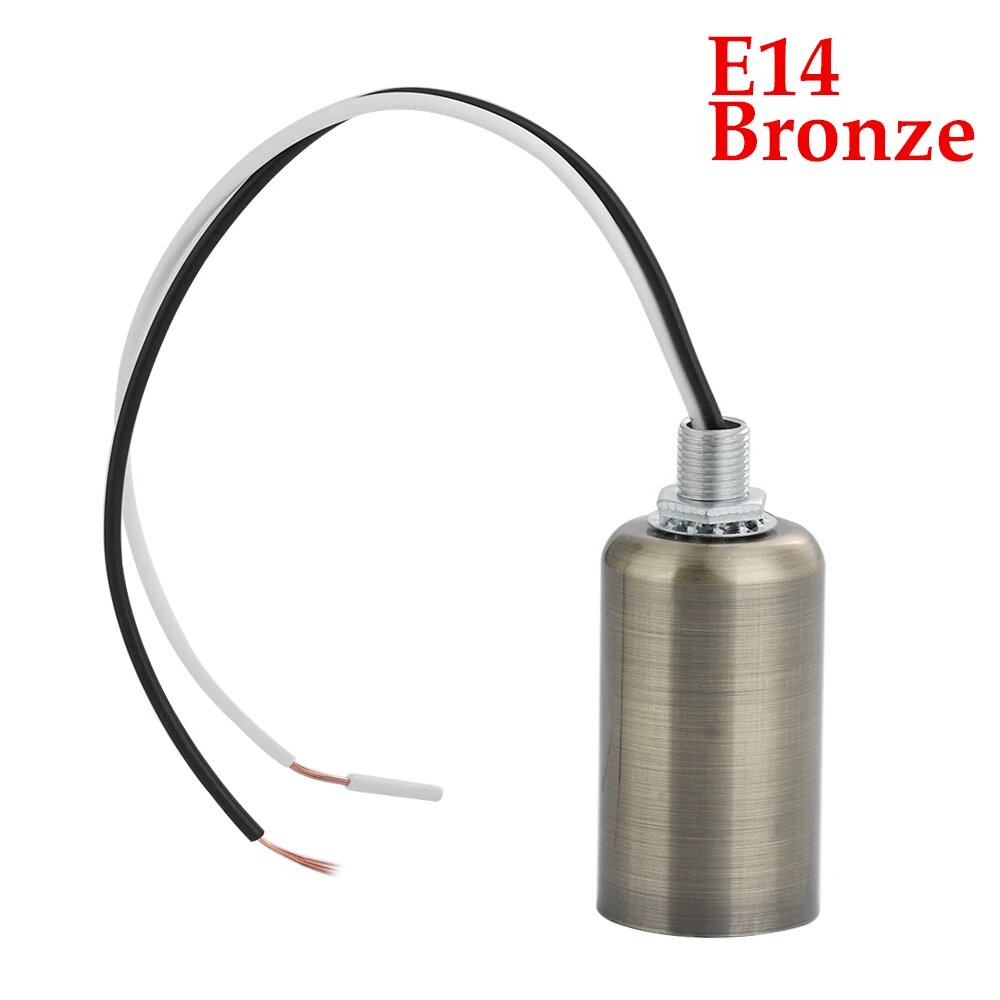 Керамический винтовой патрон для лампы E27 E14, металл, золотистый