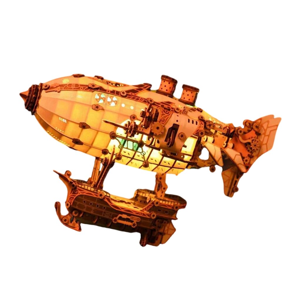 Набор для сборки деревянной модели дирижабля. Развивающий конструктор для подростков и взрослых. Креативный подарок на день рождения.