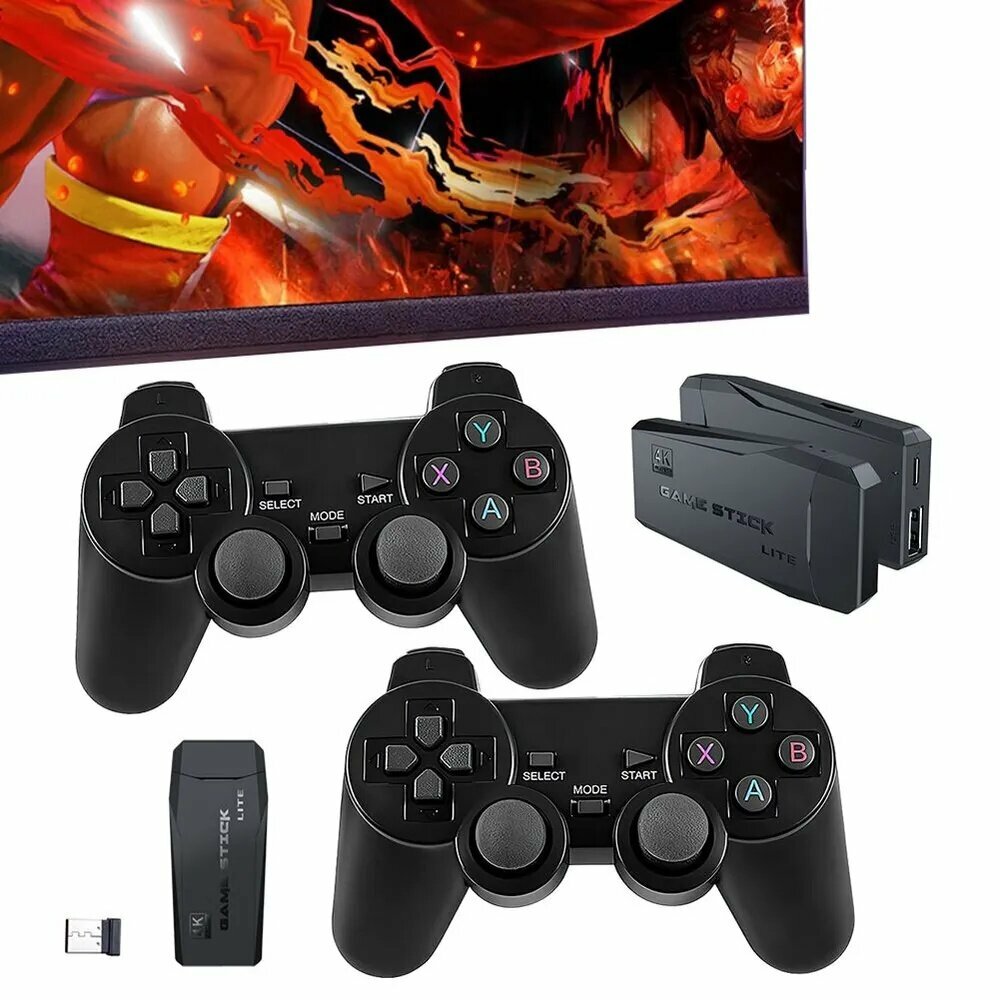 Игровая консоль 64 Гб, ретро-джойстик с HDMI, беспроводные геймпады (M8)