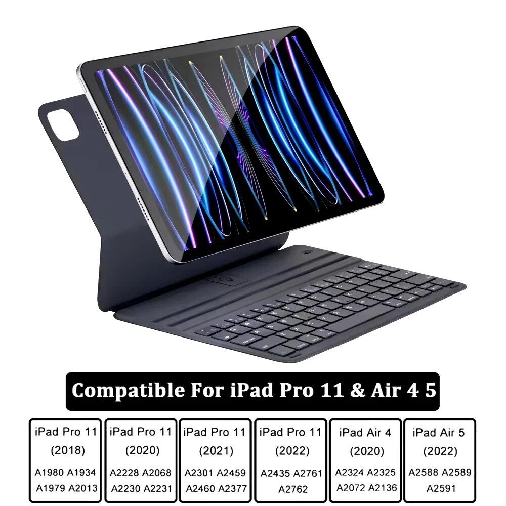 Портативный чехол-книжка с клавиатурой для iPad Air 11 13 2024 M2, для iPad 10-го поколения, iPad Air 4 5 10,9' Pro 11 12,9 iPad Pro 11 13 Inch M4 2024 Smart Cover Folio Case с клавиатурой