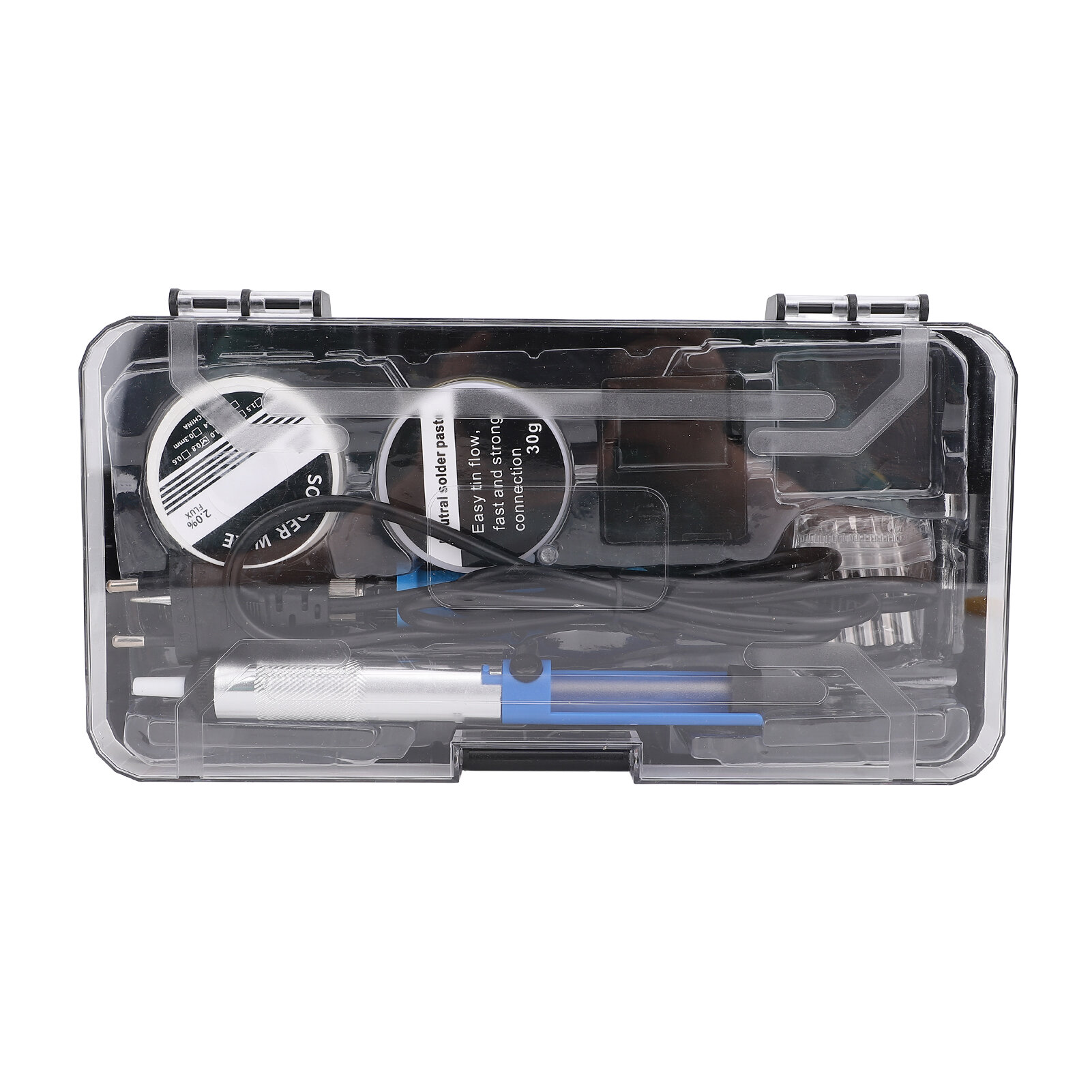 Набор паяльника 12-в-1, регулируемая температура 180-500°C с ЖК-дисплеем, сварочный инструмент мощностью 90 Вт, наконечники, припой, отсос, подставка для ремонта электроники, вилка EU 220 В.