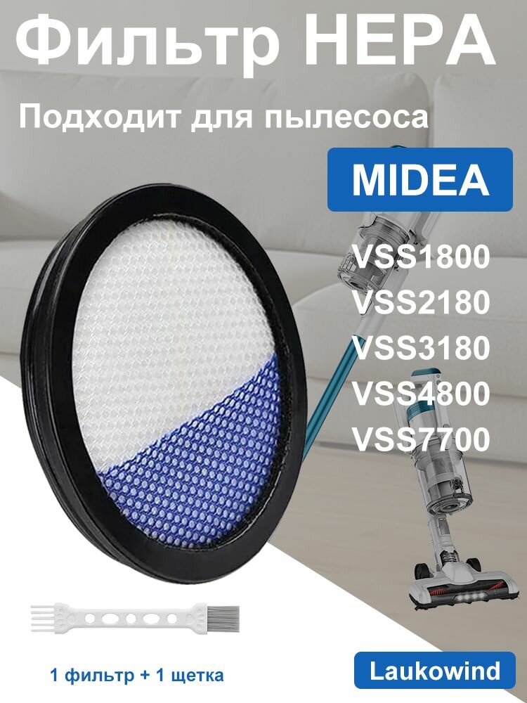 Моторный фильтр для пылесосов Midea VSS1800, VSS2180, VSS3180, VSS4800, VSS7700