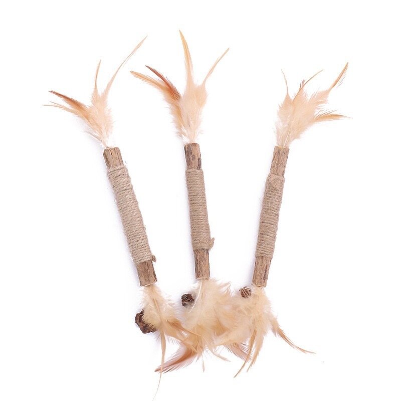 Кошачья игрушка с пухом и кошачьей мятой - натуральная кошачья мята с перьями для кошек, прочная и интерактивная игрушка