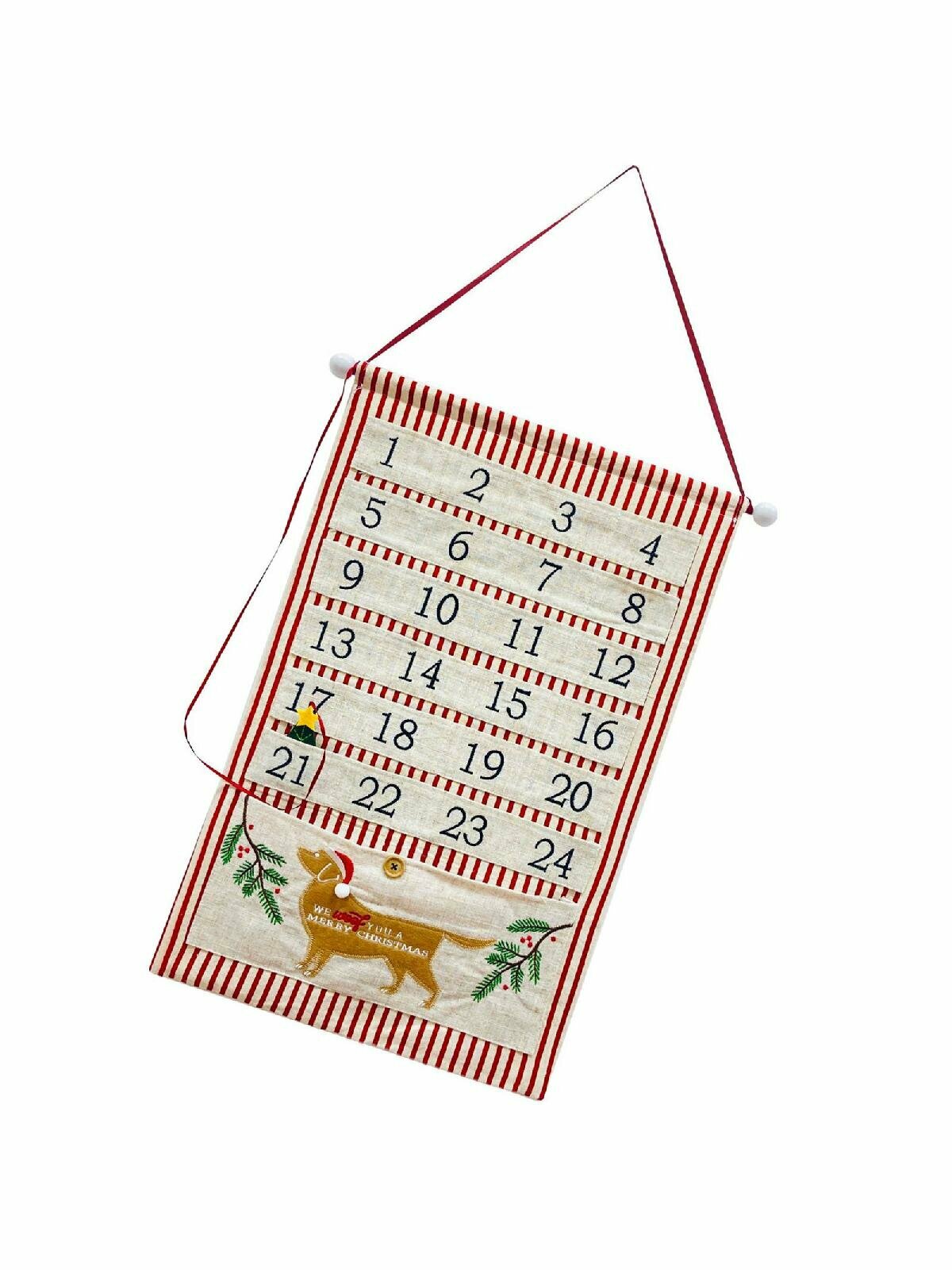 Рождественский Адвент-календарь, настенный тканевый адвент-календарь с 24 карманами