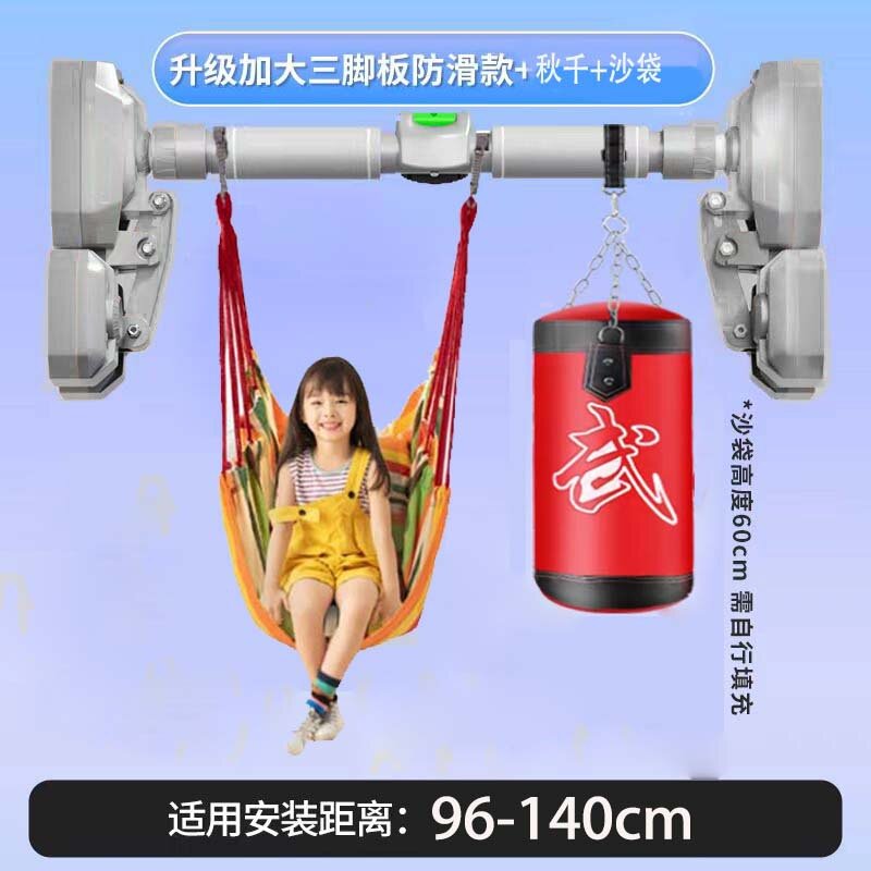 Двойная опора горизонтальной перекладины для домашнего использования, подходит для детей и взрослых, фитнес-оборудование для внутренней дверной рамы или стены, не требует сверления, телескопические одинарные и двойные перекладины