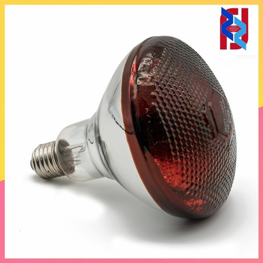 Цао Лампа инфракрасная для обогрева кур, щенков, цыплят, свиней, курятника, брудера/ Лампочка галогенная для животных, растений и теплиц 250Вт Е27 - 1 шт