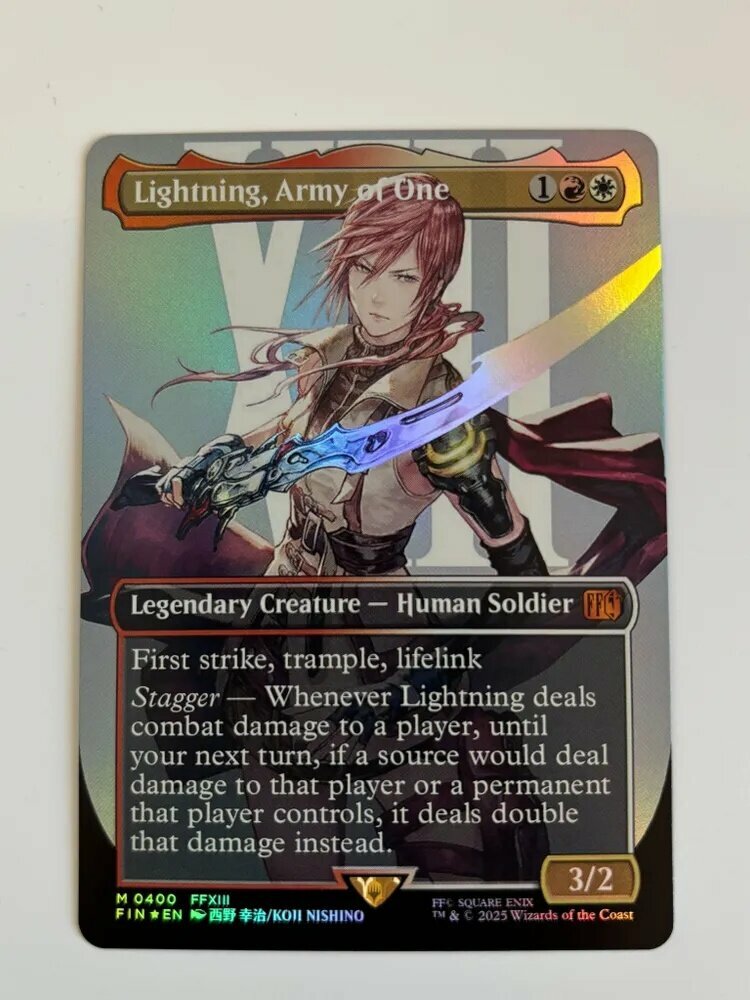 Портативные карты MTG Высококачественная фольга карт Final Fantasy Молния, Армия One400
