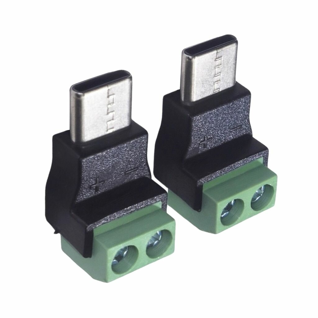 2 зарядных адаптера с 2-контактными клеммами Type C revolution