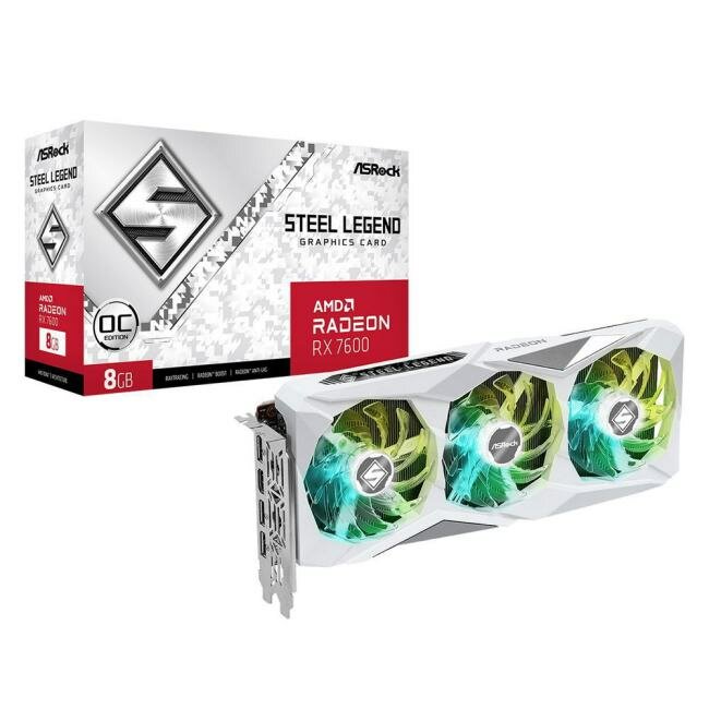 ASRock Steel Legend RX7600 SL 8GO (RADEON RX 7600) 8 Гб, GDDR6, 128 бит, PCI Express, 3xDP,1xHDMI