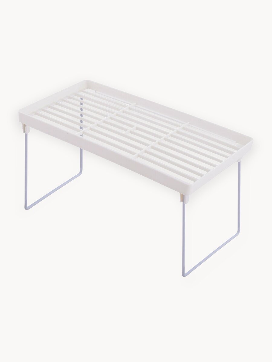 Подставка настольная, металл, белая, прямоугольная, 16 см x 32 см.