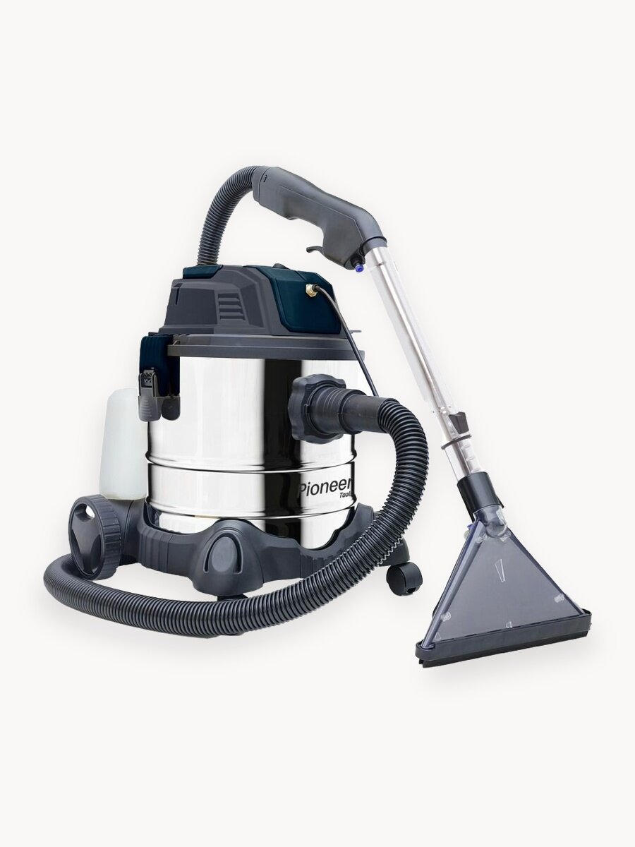 Пылесос строительный Pioneer VC130B, металлический бак 20 л, сухая и влажная уборка, сбор жидкостей, функция выдувания