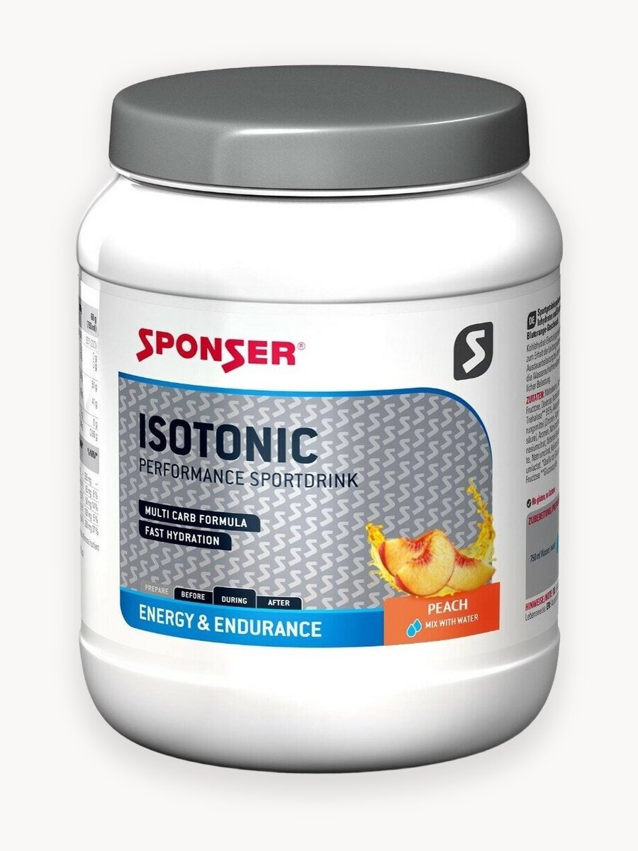 Изотоник Sponser "Isotonic", для энергии и выносливости, персик, 1000 гр