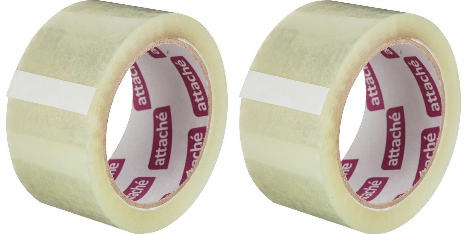 Attache Клейкая лента упаковочная 50 мм х 66 м, 50 мкм, прозрачная, 2 уп.
