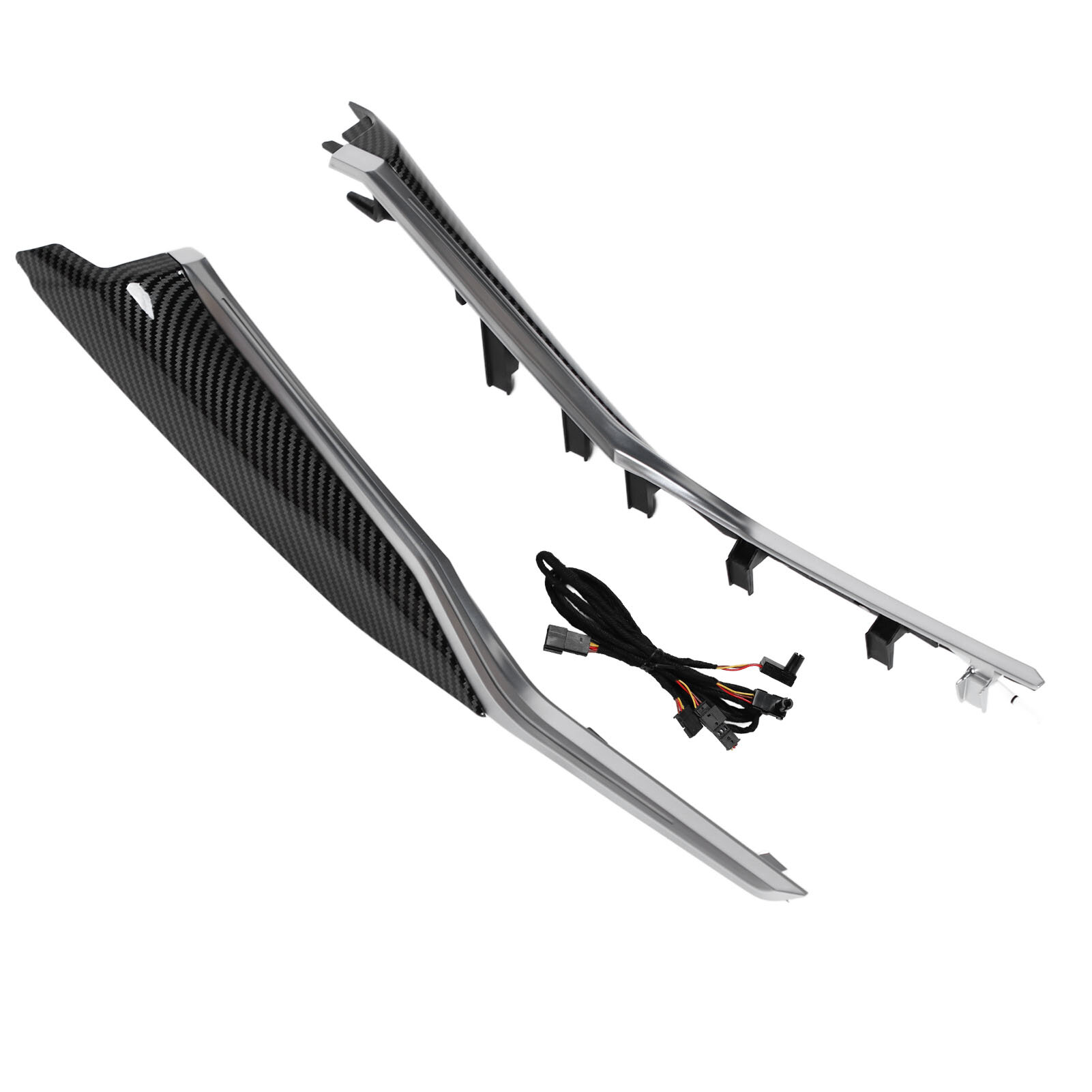 Декоративныенакладкинацентральнуюконсольсосветодиоднойподсветкойдляавтомобилей3,4серииG20, G22, G23, G26, M3, G80, M4, G82, G83слевостороннимрулевымуправлением, выпущенныхс2019года, сотделкойподкарбон.