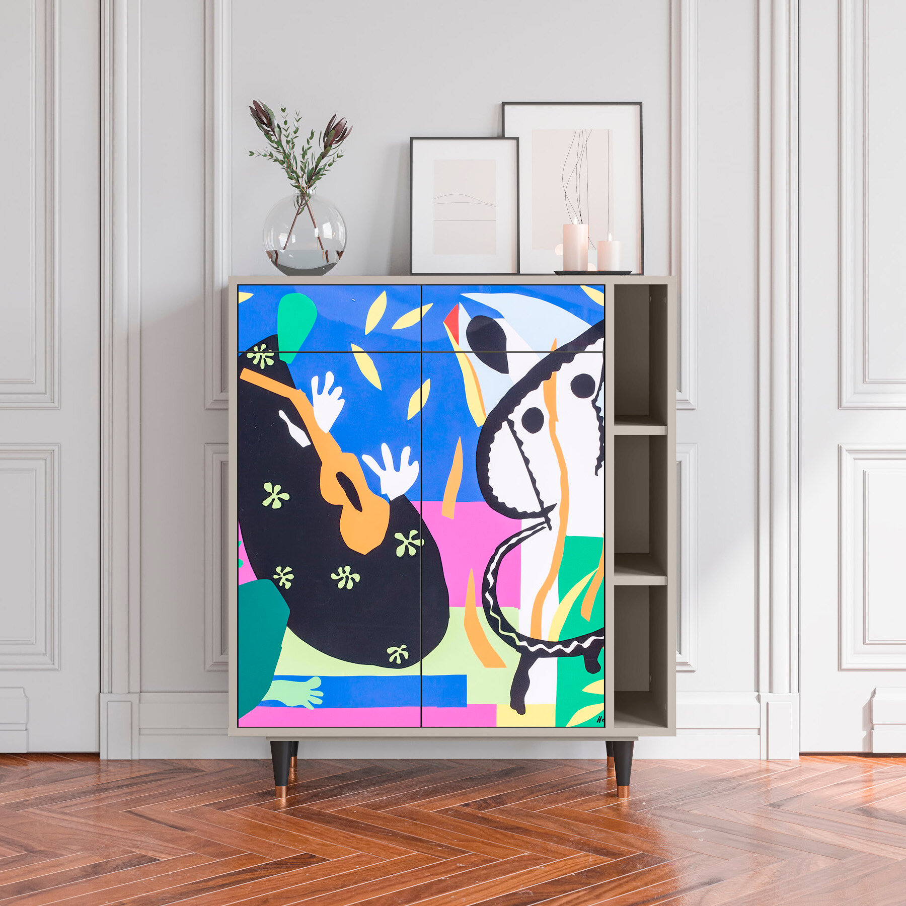 Комод - STORYZ - BS6 La Tristesse du Roi by Henri Matisse , Размер - 94 x 110 x 41 см, Цвет корпуса - , Сатин