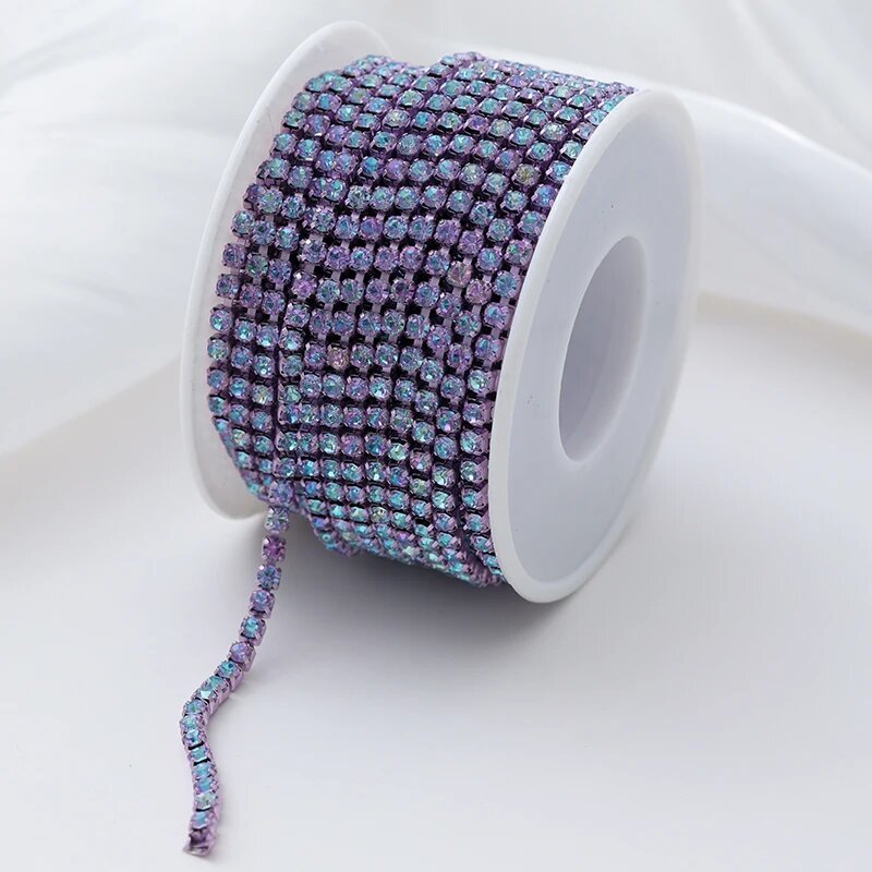 Декоративный шнур со стразами Magic Volcano SS6 -2mm-10Yards, Sapphire Volcano