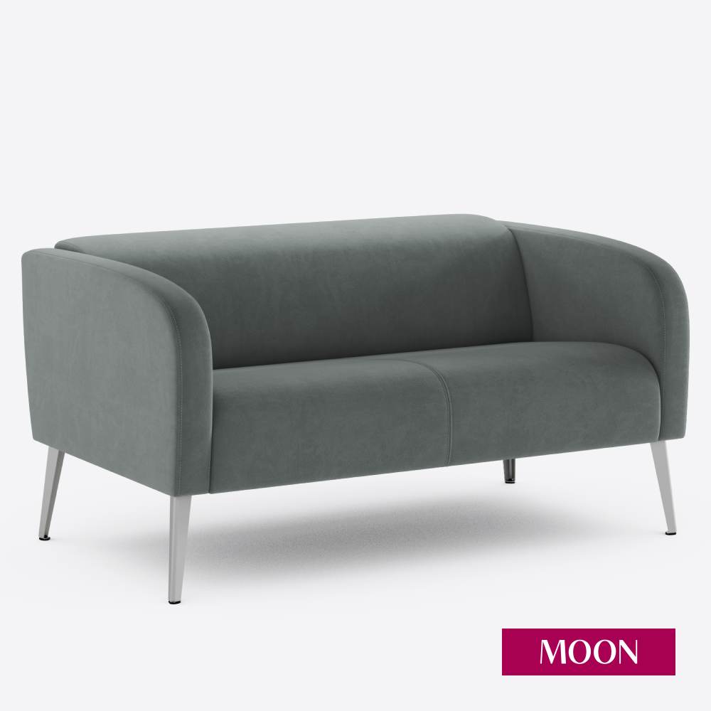 Диван MOON 151 велюр серый, нераскладной, 134*84*70, эксклюзивная высокоэластичная пена (UniqFoam)