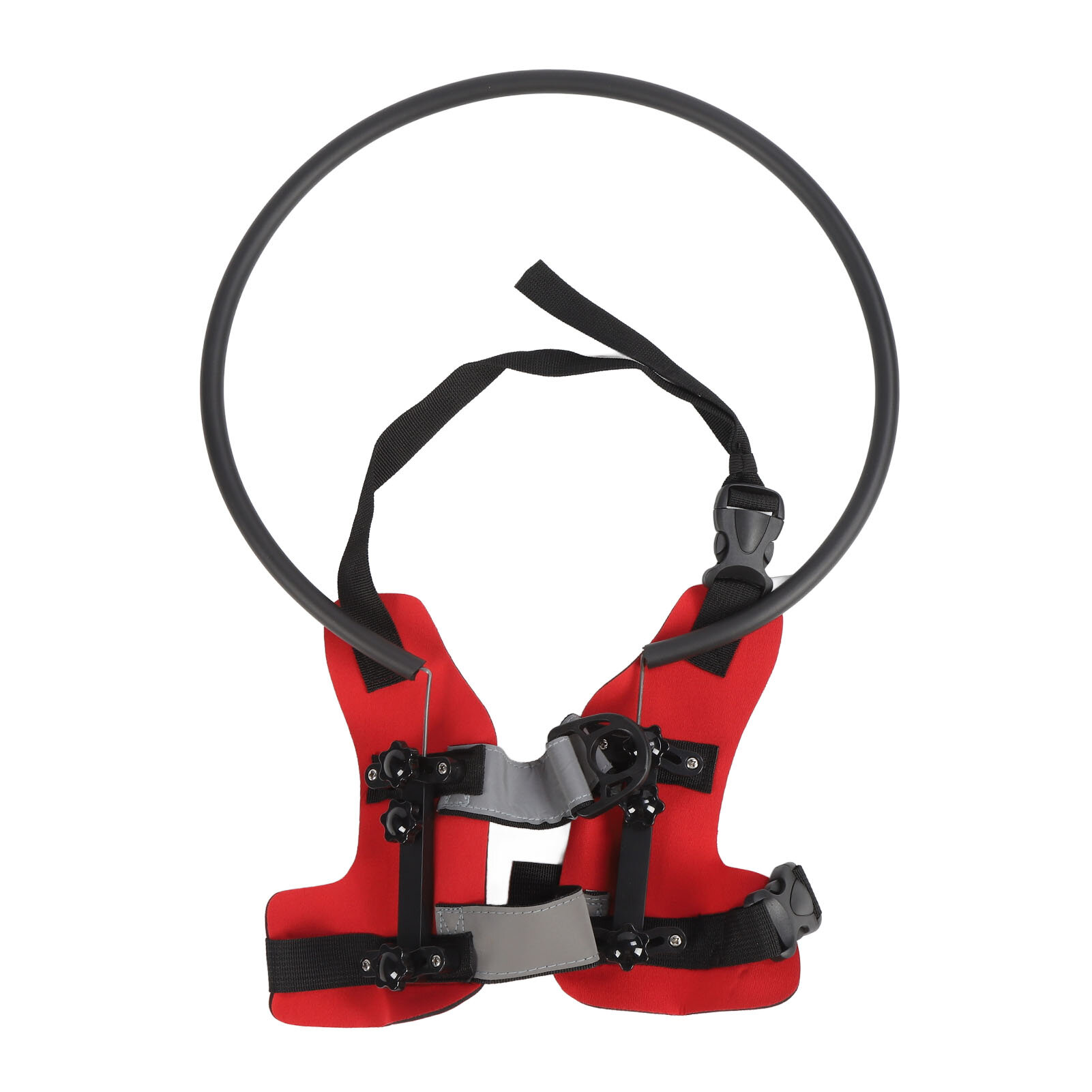 Кольцевая шлейка для слепых собак, кольцо для предотвращения столкновений, регулируемые защитные ограждения, направляющее устройство, простая фиксация для слепых животных, красный размер M для собак весом 11–18 кг