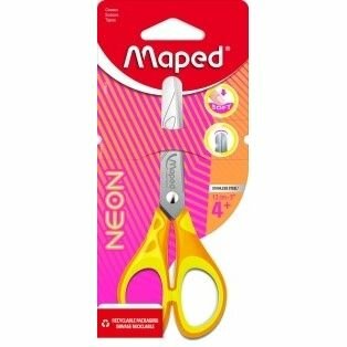 Детские ножницы Maped "Neon Pulse Soft", 13 cм, симметричные, прорезиненные ручки (464400)