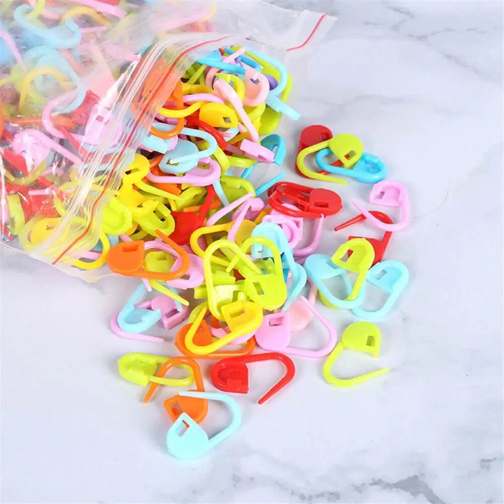 QIMONTON Многоцветные пластиковые маркеры для вязания 50pcs, mix colors Marker