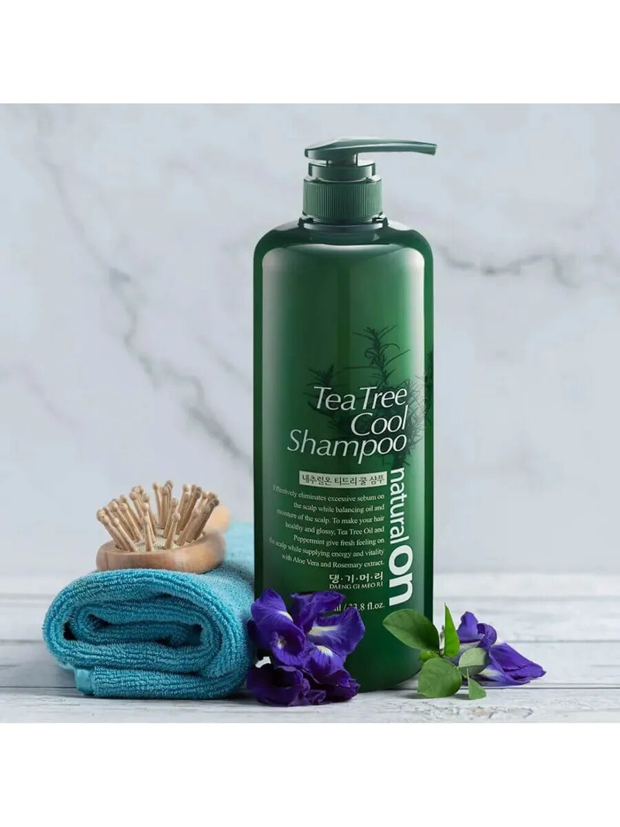 Шампунь Daeng Gi Meo Ri Naturalon Tea Tree Cool, с экстрактом чайного дерева, 1000 мл