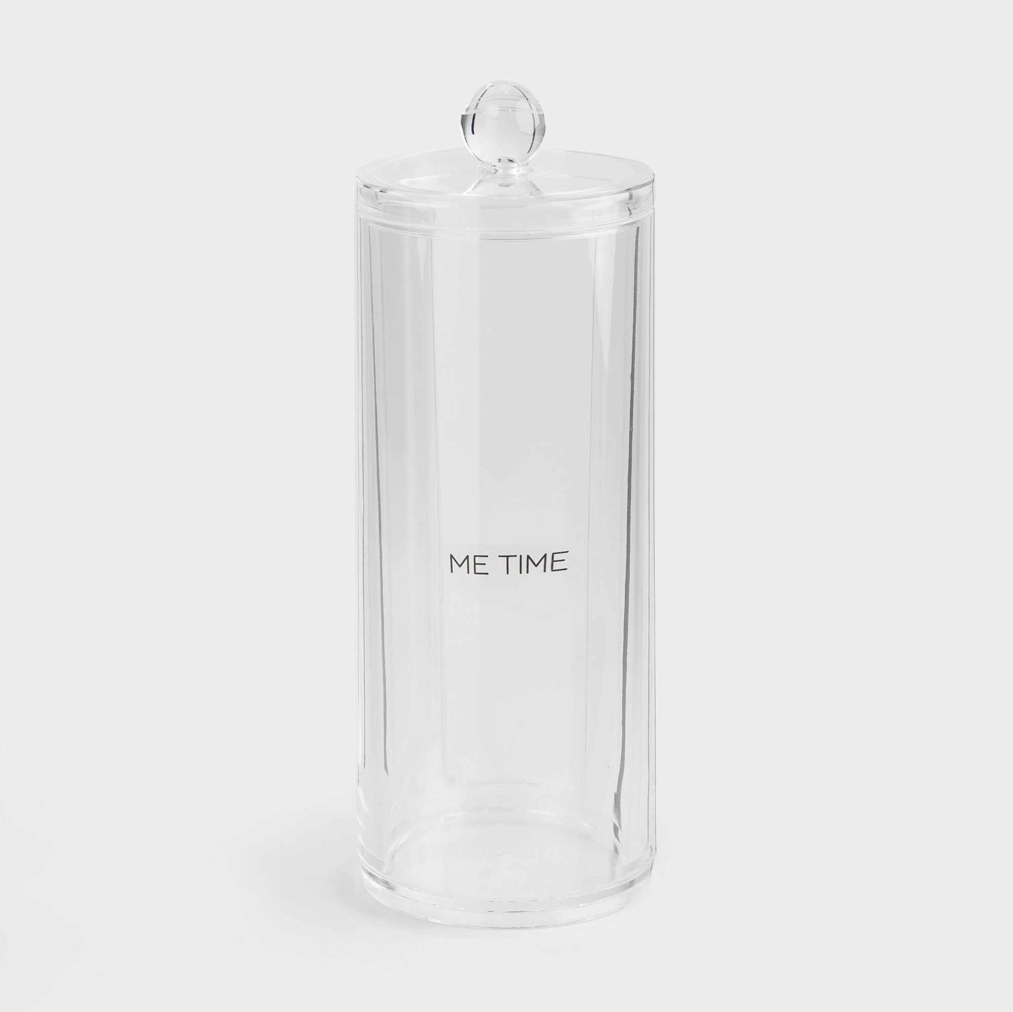 Контейнер для ватных дисков, 7х20 см, с крышкой, пластик, Basic font, Kuchenland