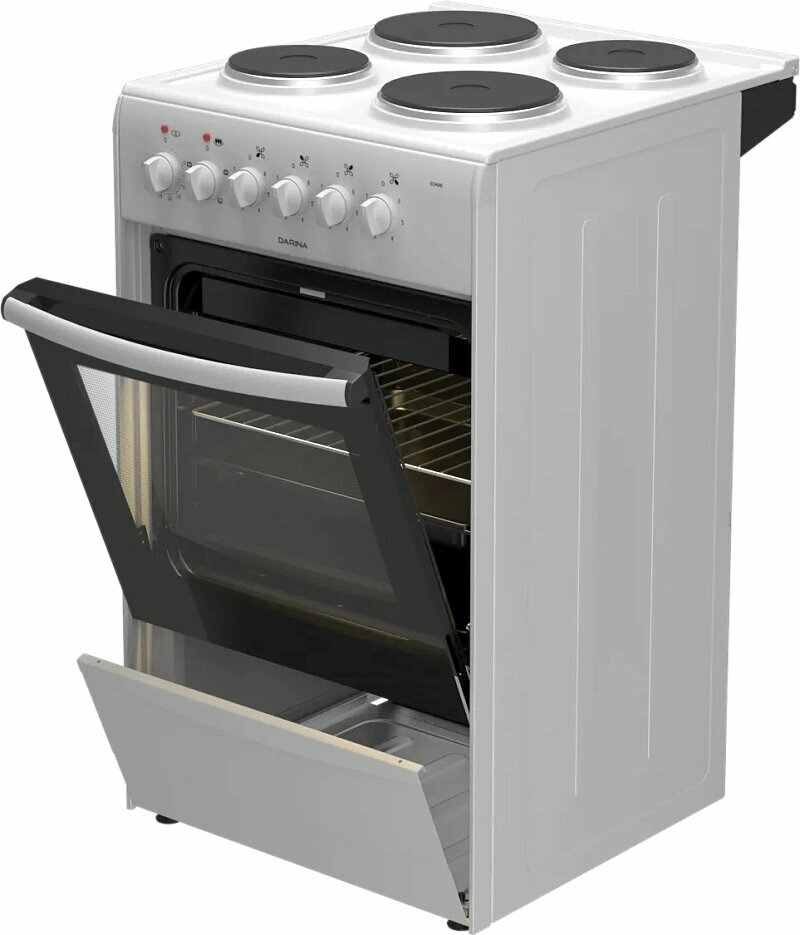 Электрическая плита DARINA Е 3406 W белый, 4 конфорки, электрическая духовка
