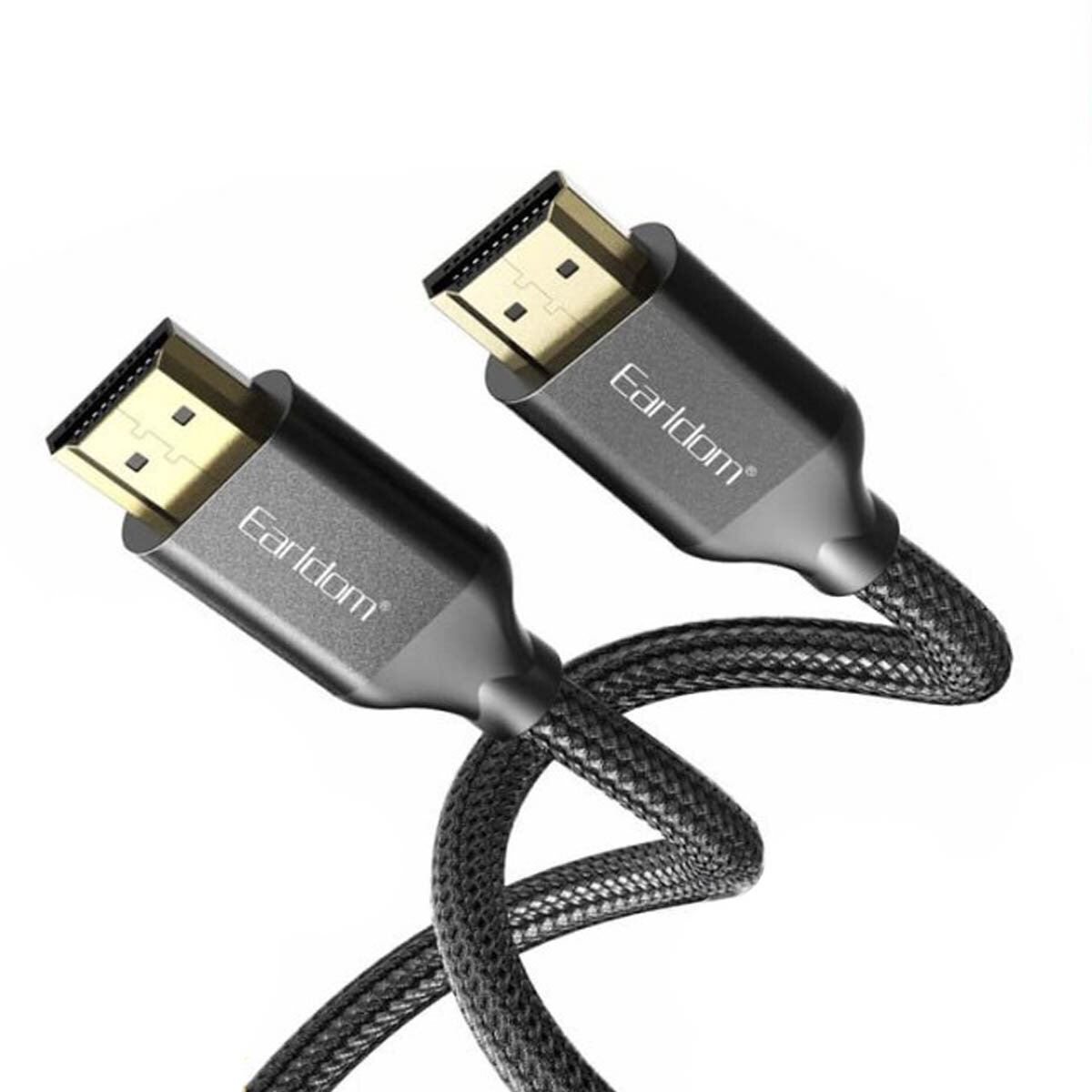 Кабель HDMI Earldom 4K HD Cable, HD Version 1.4-2.0, HDMI(M) - HDMI(M), 5 метров, Нейлоновая оплетка, Черный