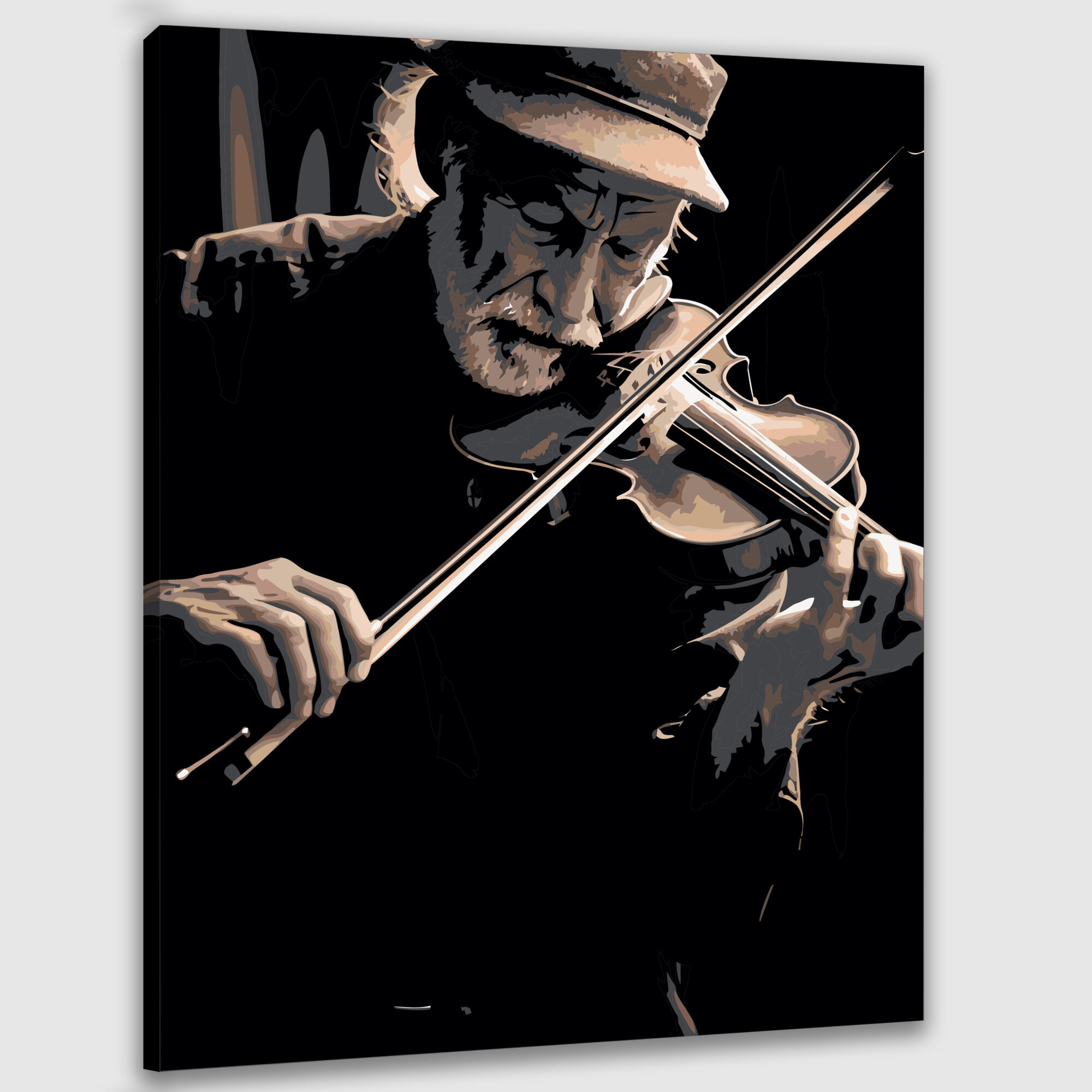 Картина по номерам 40x50 см, скрипач, музыка, страсть, глаза закрыты, блаженство, смычок, струны, Canon