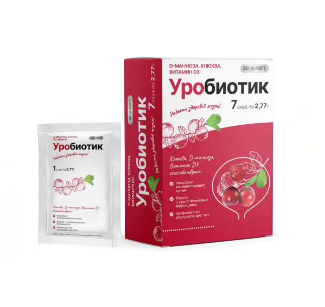 Д-манноза Уробиотик BioForte пор (2000 мг с экстр клюквы и вит. Д3) саше х7 пуль