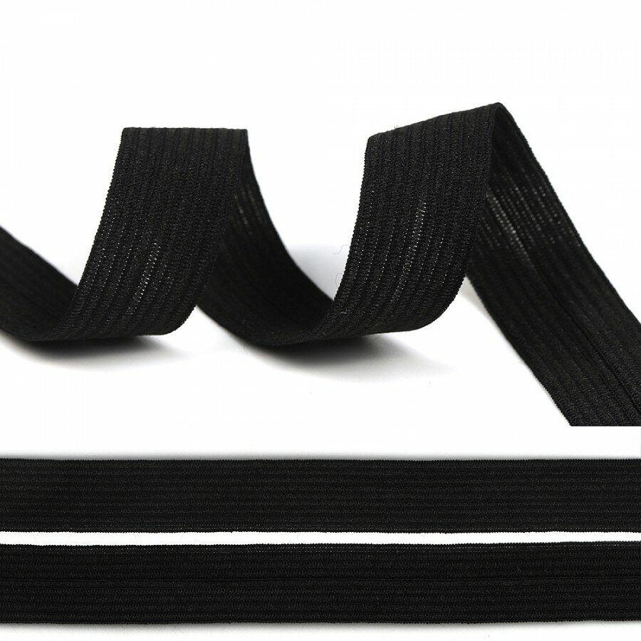 Резинка бельевая (окантовочная вязаная) TBY.6116322 шир.016мм цв. F322 черный уп.100м