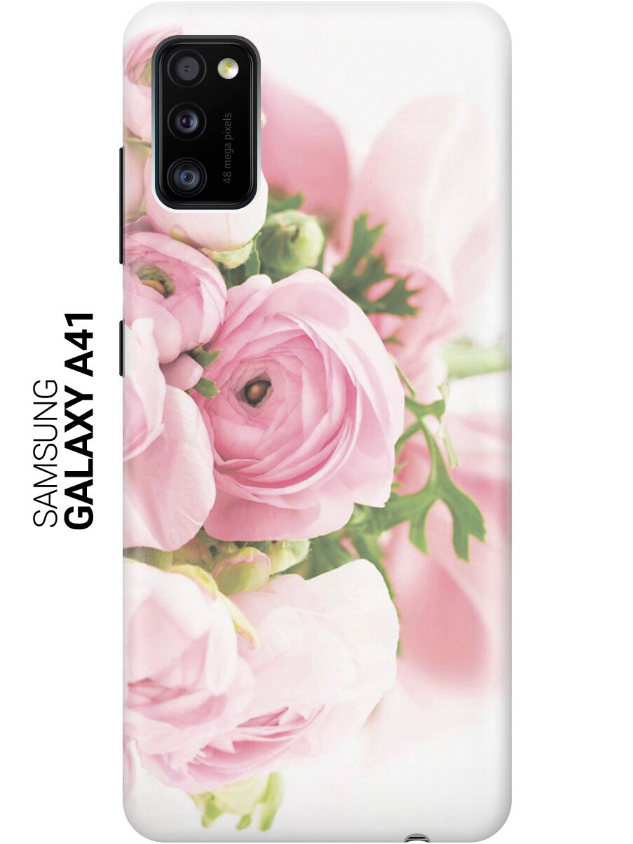 Силиконовый чехол на Samsung Galaxy A41, Самсунг А41 с принтом "Розовые розы"