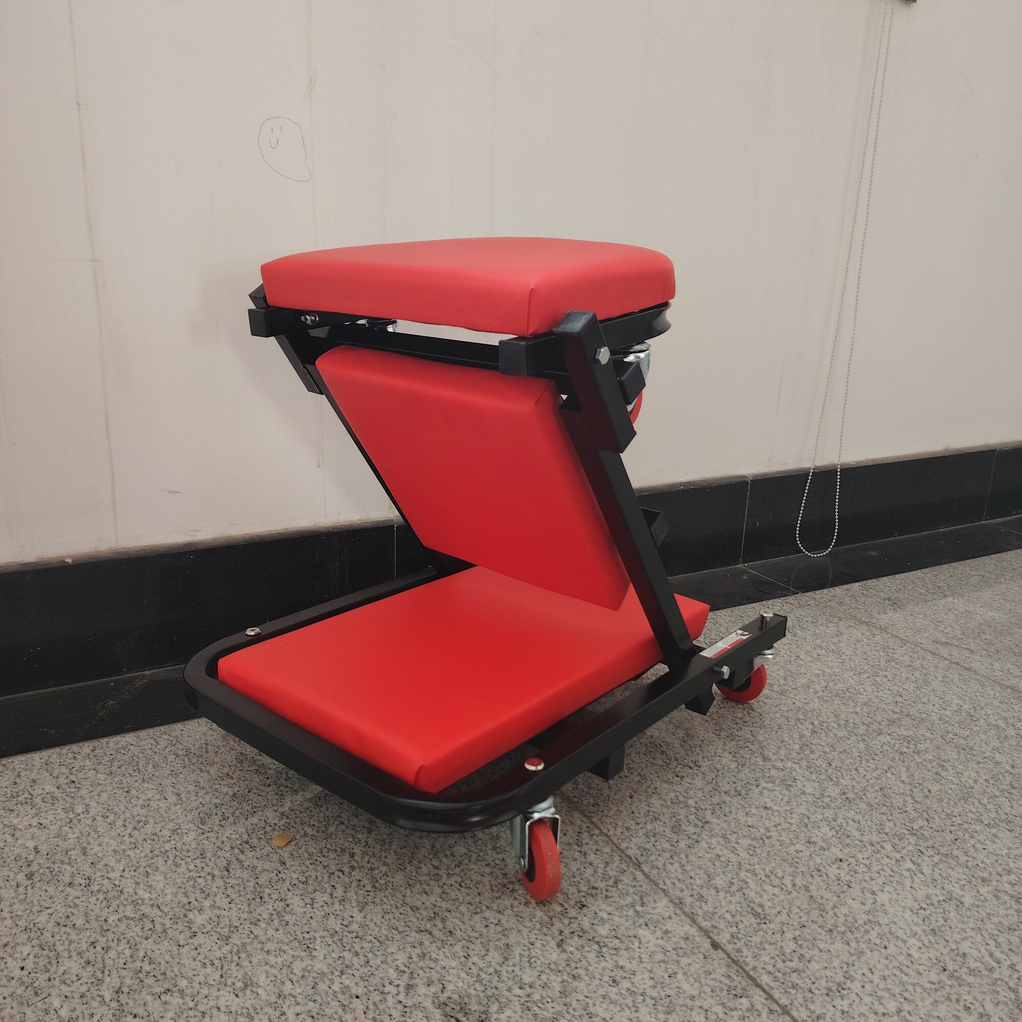 Лежак подкатной для авто, нержавеющая сталь, коричнево-красный, 100х34 см