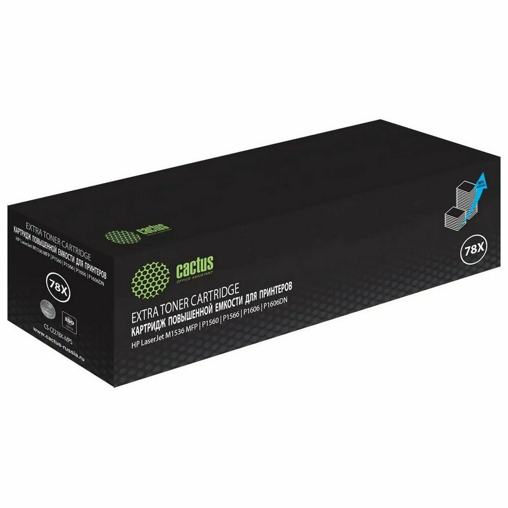 Картридж лазерный CACTUS CS-CE278X-MPS (CF278X) черный ((3000стр.) для HP LJ P1566/P1606w) (CS-CE278X-MPS)