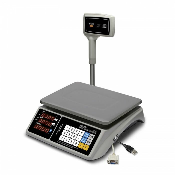 Торговые настольные весы M-ER 328 ACPX-6.1 "TOUCH-M" LED и USB электронные, для магазинов, для метизов Класс-Средний