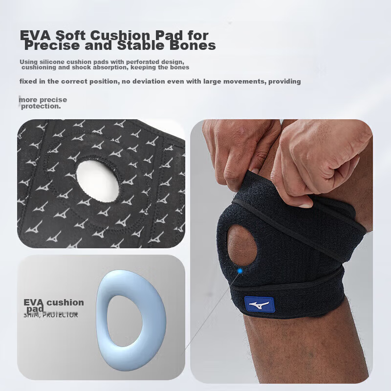 Mizuno Sports Knee Brace, Running Guard, Patellar Strap, Anti-Collision Support for Men And Women, Basketball, Running, Hiking, 041-00F, Single Pack
