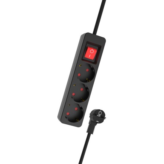 Сетевой фильтр Ritmix RM-230K 3 розетки, 2м, черный