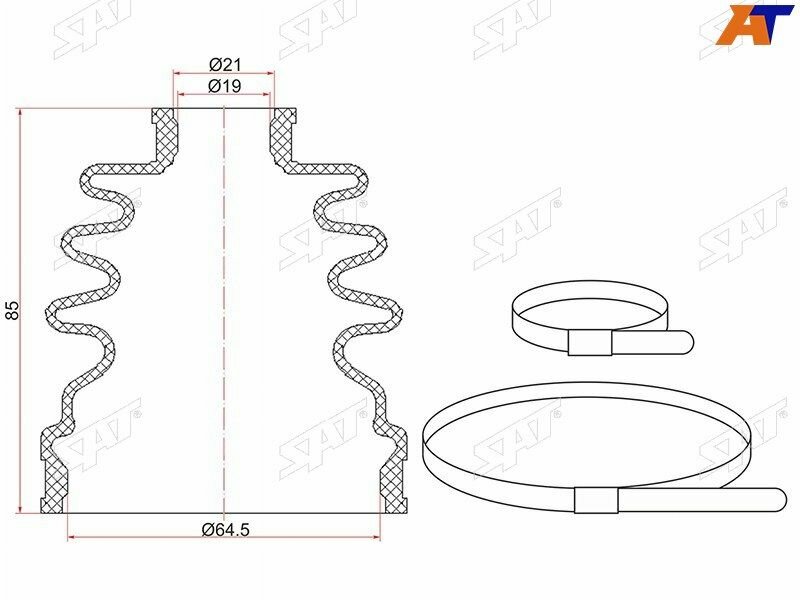 . SAT Пыльник шруса наружный TOYOTA