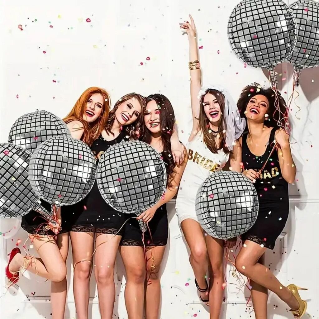 6шт, Фольгированный Воздушный Шар 4D Диско-шары, 56см, Праздник, Украшение Вечеринки