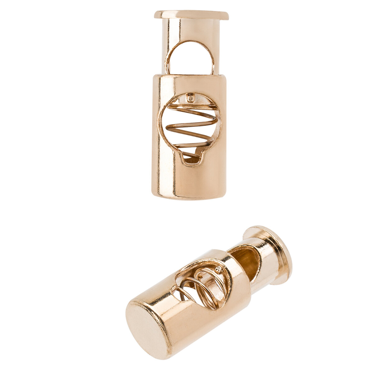 Фиксаторы для шнурков металлические MFR18, 20х8 мм, отверстие 5 мм, цвет золотистый, 25 штук