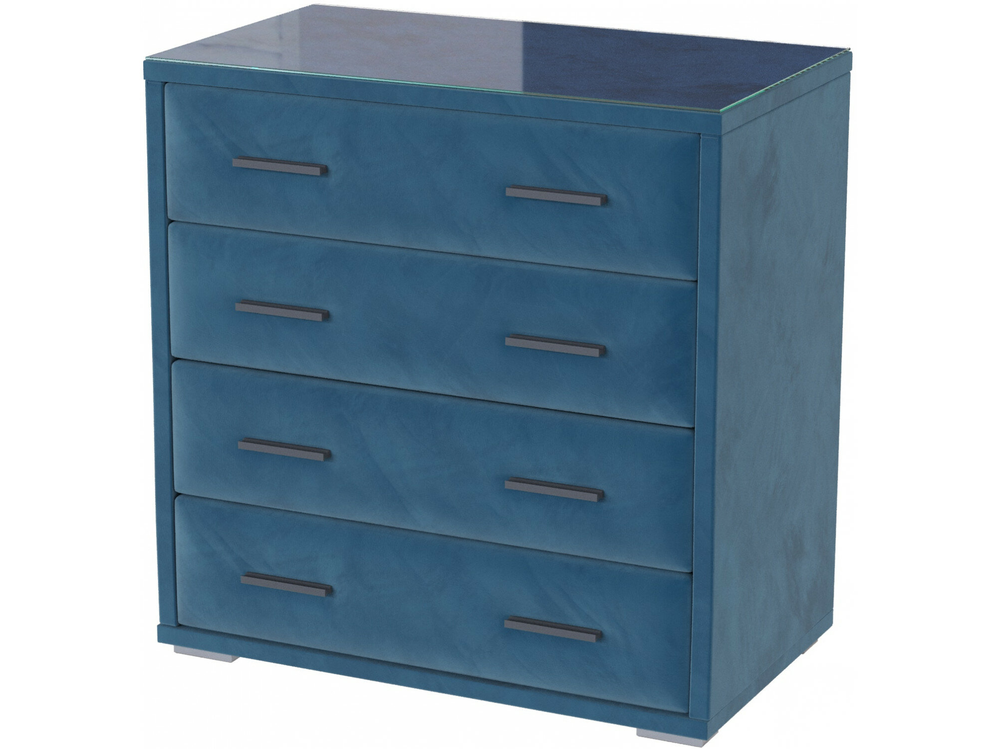 Интерьерный комод с мягкой обивкой, 80х46х82,5 , велюр атлантида