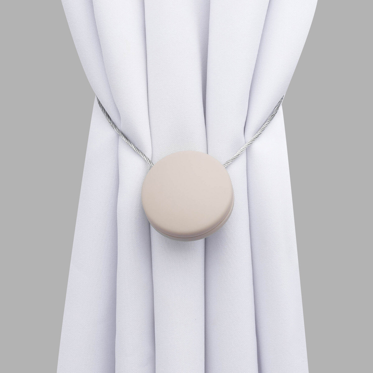 Подхват для штор, магнитный, с тросом, длина 30 см, цвет бежевый