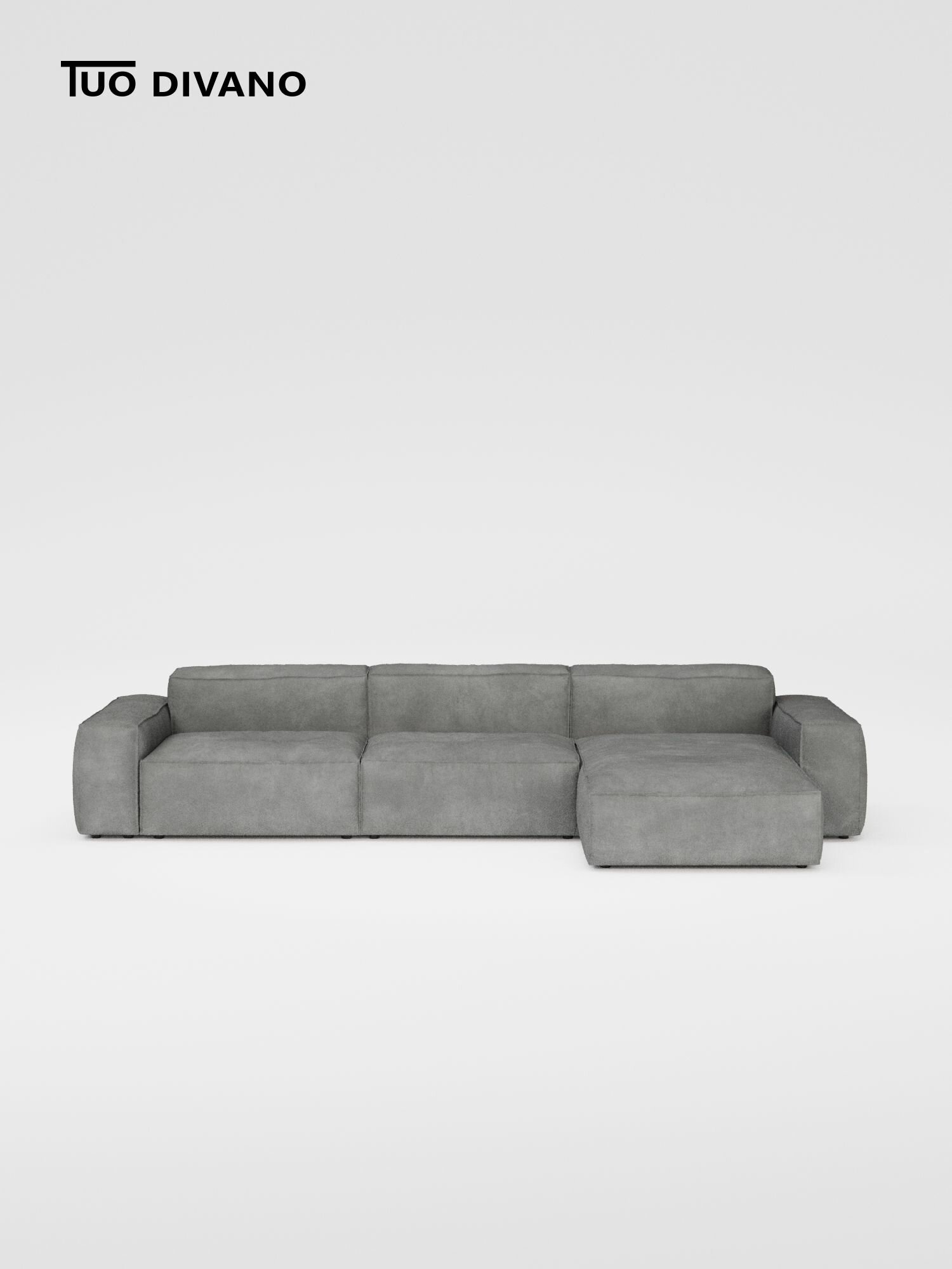 Модульный угловой диван Лофт Tuo Divano Бронте Сталь