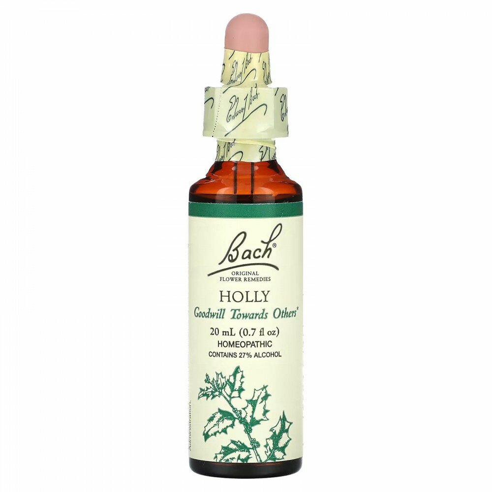 Bach, Original Flower Remedies, Холли, 20 мл (0,7 жидк. унц.)